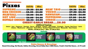 Menu | Slice and Ice Tucson – Pizzas, Fries & Italian Ice
