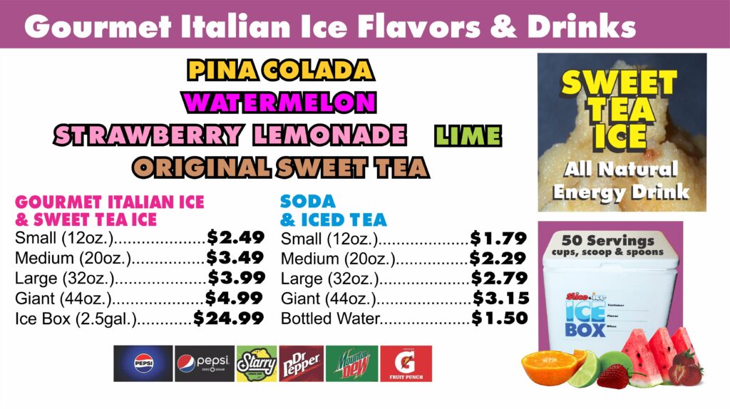 Menu | Slice and Ice Tucson – Pizzas, Fries & Italian Ice